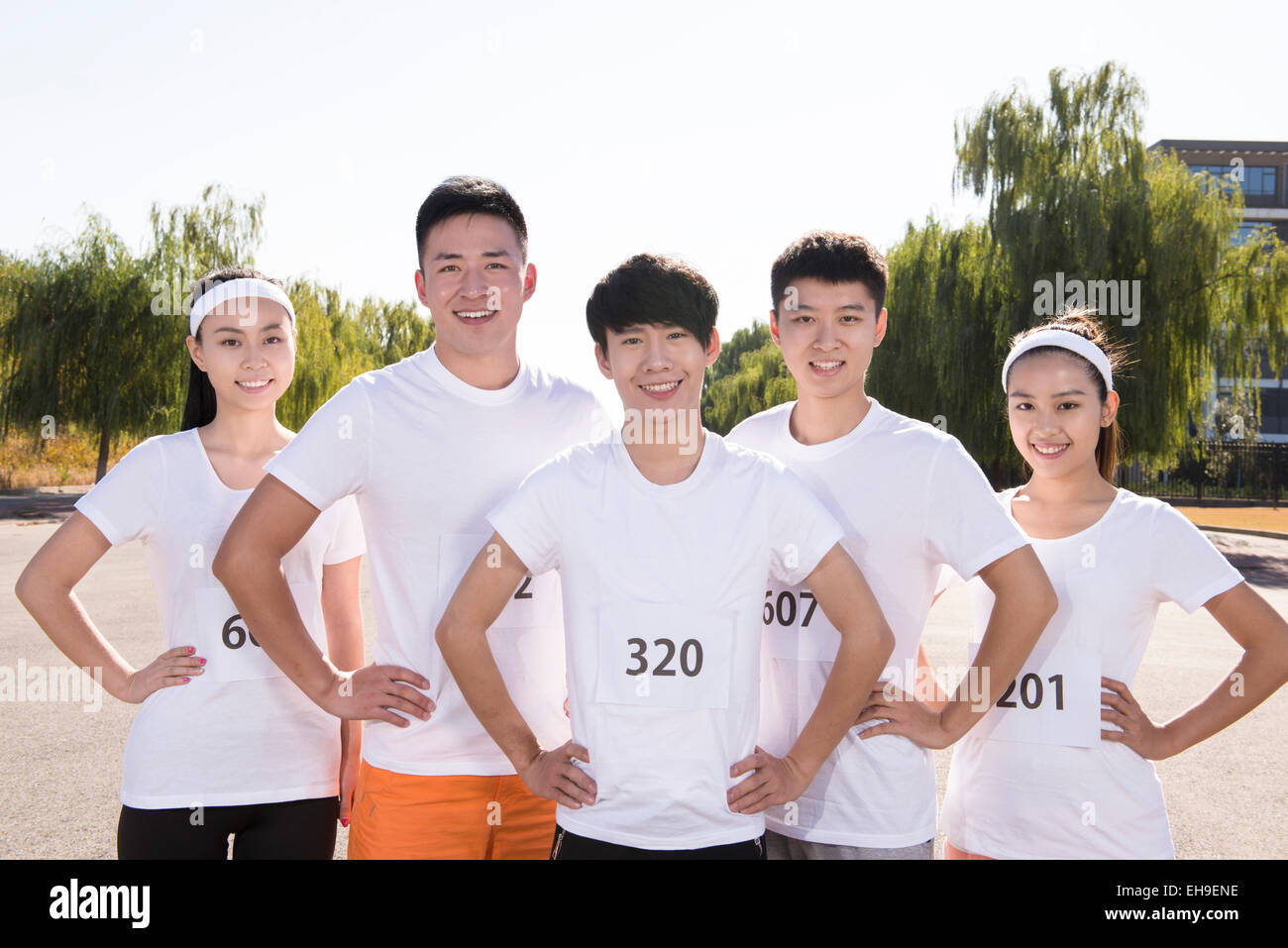 Marathon runners at starting line Stock Photo - Alamy