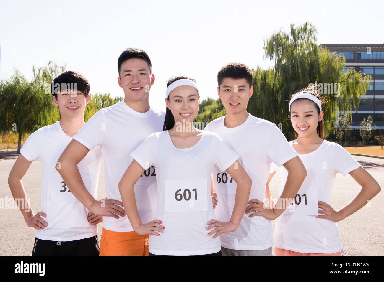 Marathon runners at starting line Stock Photo - Alamy