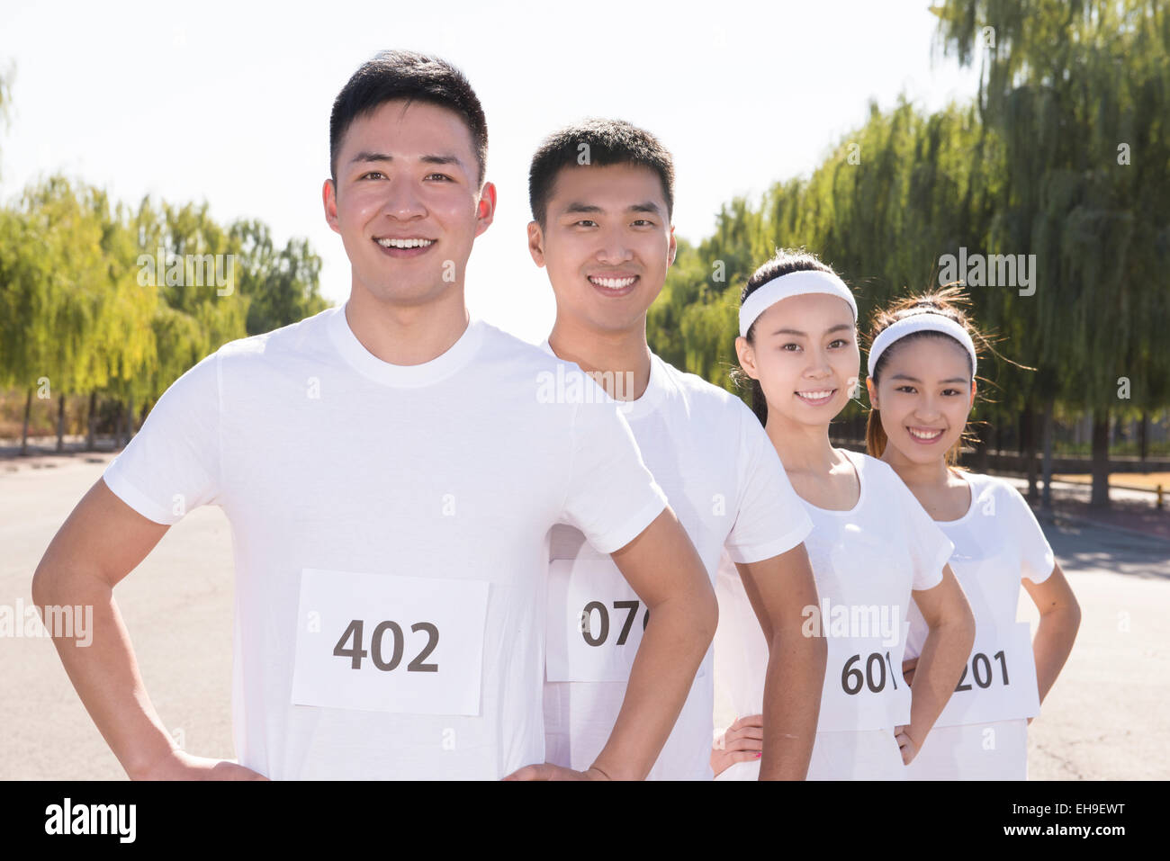 Marathon runners at starting line Stock Photo - Alamy