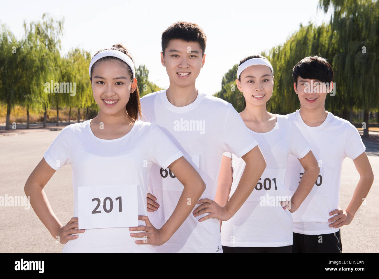 Marathon runners at starting line Stock Photo - Alamy