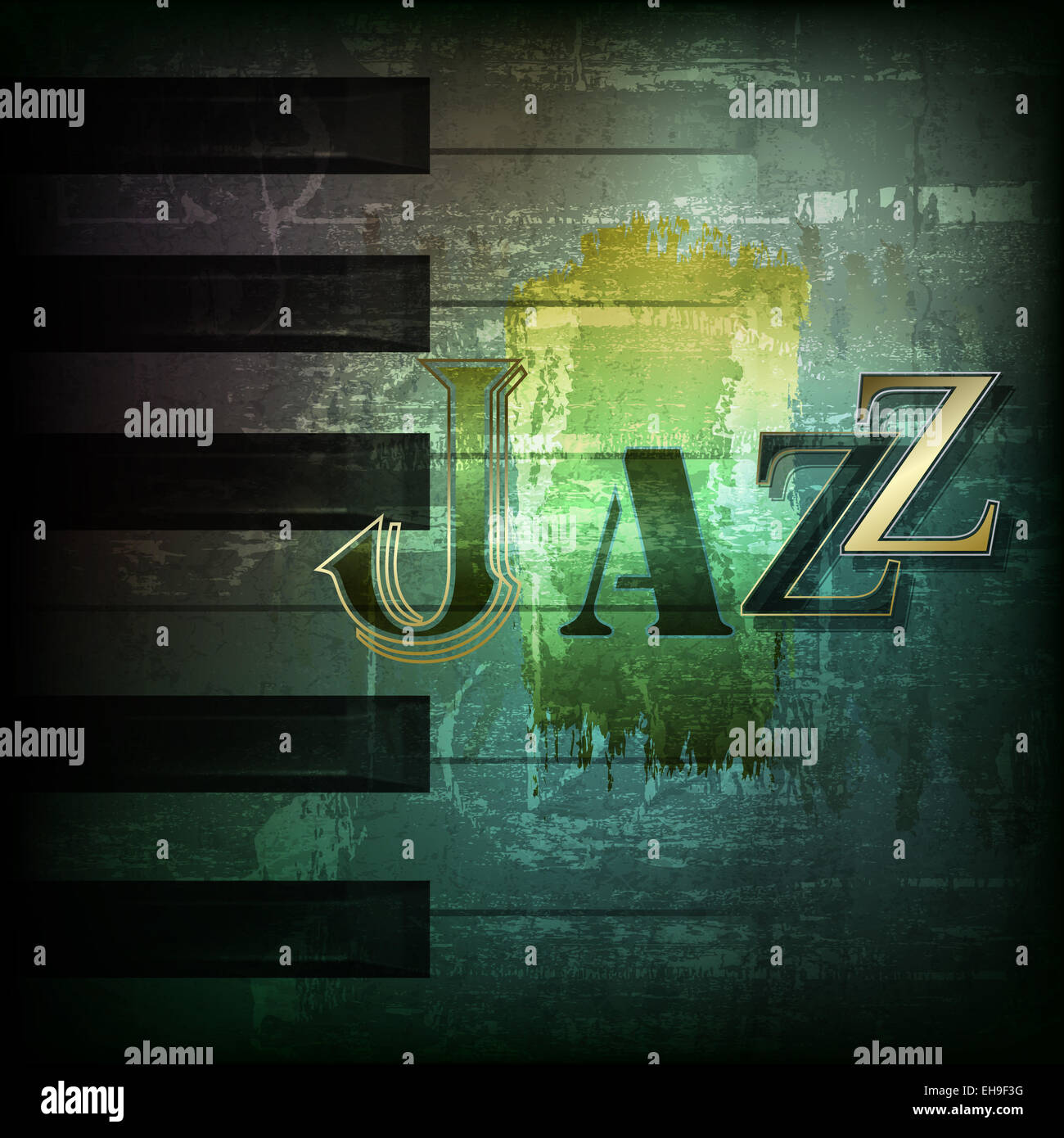 abstract dark green grunge background with word Jazz Stock Photo - Alamy