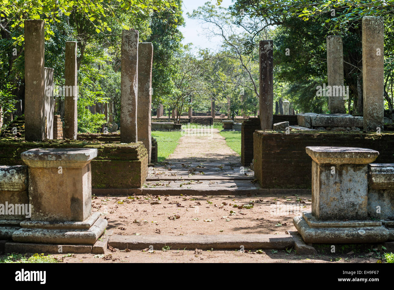 Remains of monastic refectory, Northern Ruins, Anuradhapura, UNESCO ...