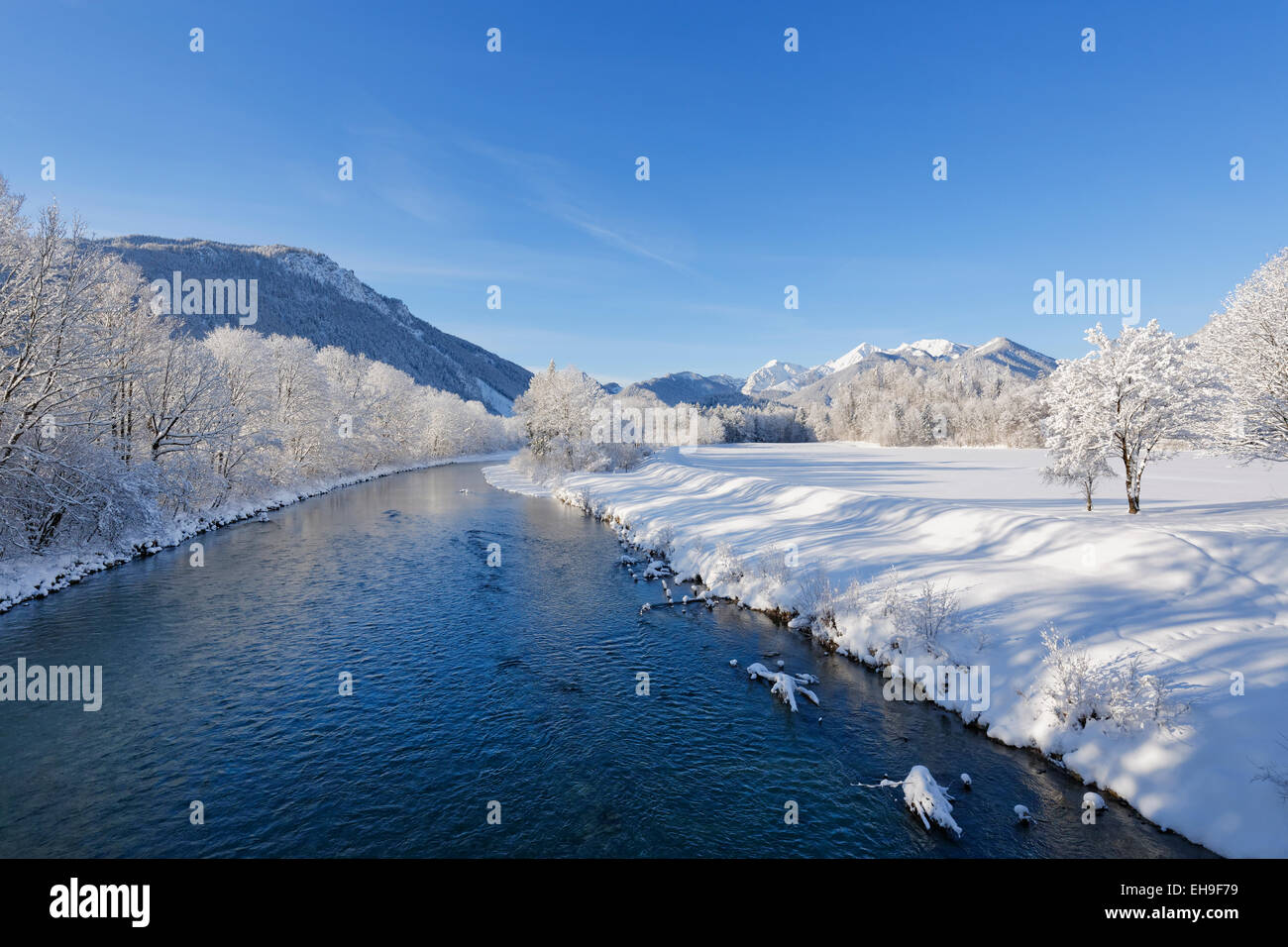 Tiroler Achen with Gscheuerwand and Geigelstein, Schleching, Chiemgau ...