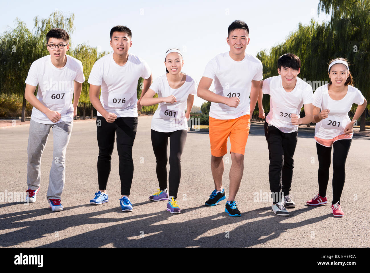 Marathon runners at starting line Stock Photo - Alamy
