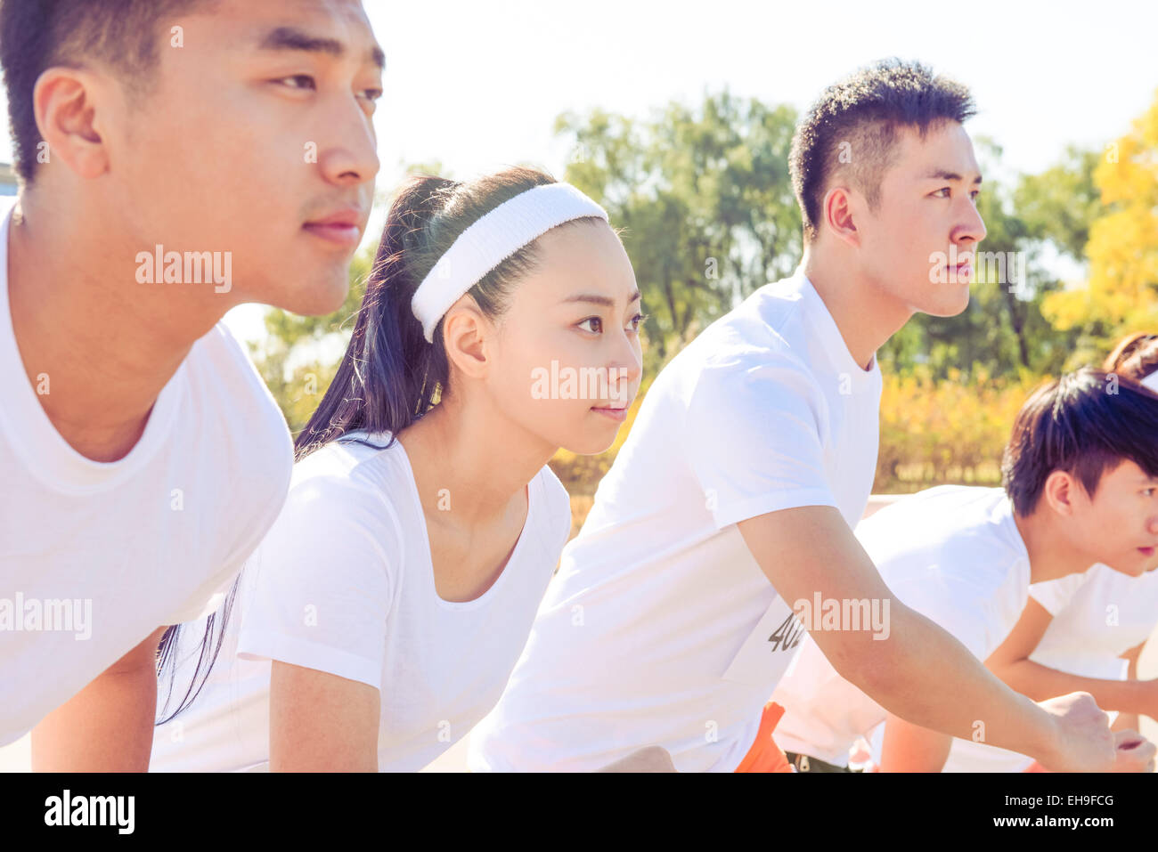 Marathon runners at starting line Stock Photo - Alamy