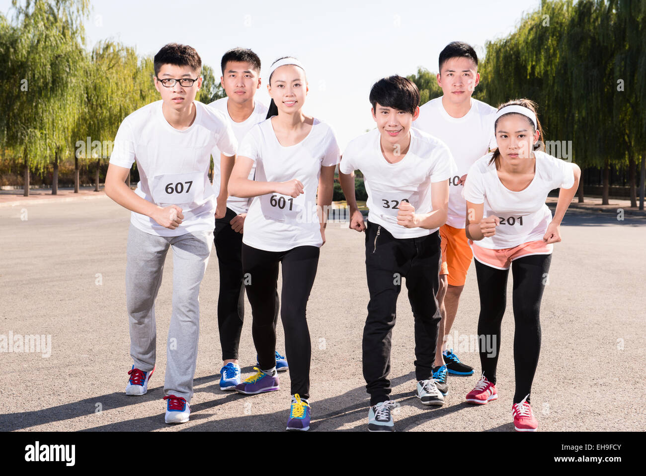 Marathon runners at starting line Stock Photo - Alamy