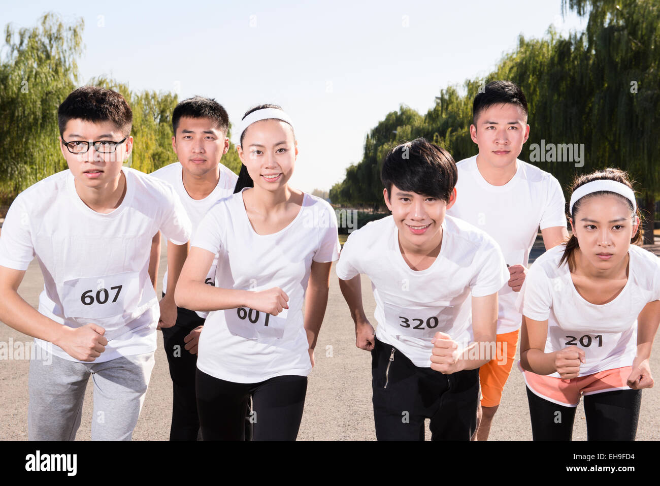 Marathon runners at starting line Stock Photo - Alamy
