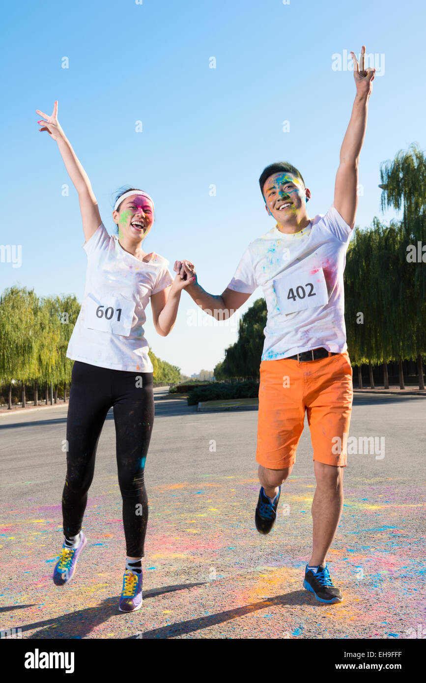 Young asian chinese couple jogging hi-res stock photography and images ...
