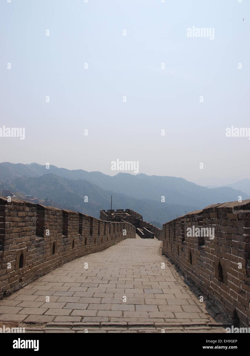 A turret at the mutianyu section of the Great Wall of China Stock Photo ...