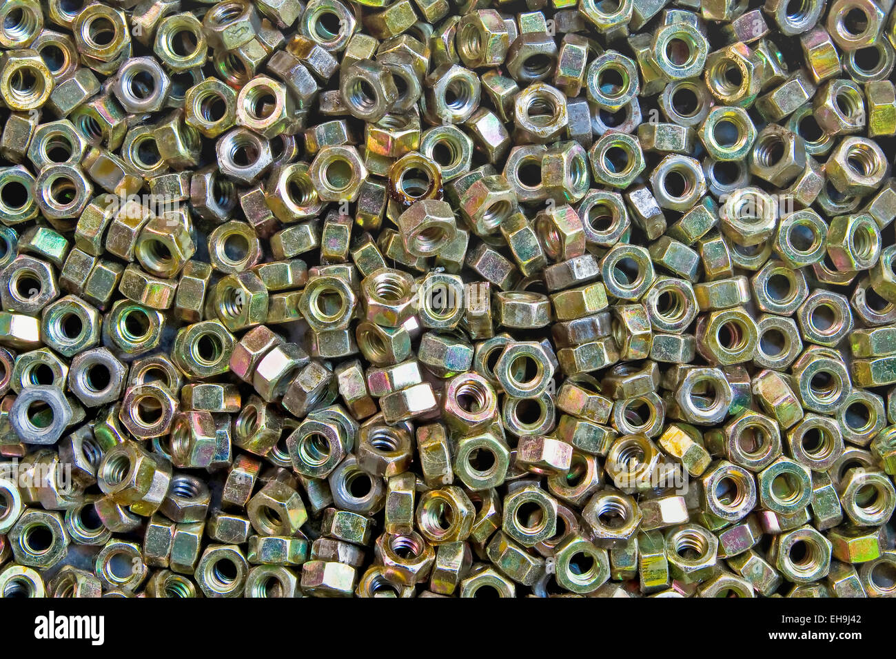 Pattern of bolts and nuts Stock Photo - Alamy