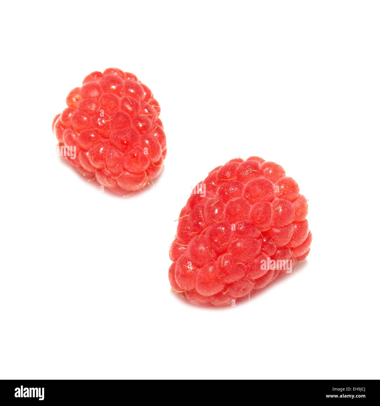 Two raspberries isolated on the white background Stock Photo - Alamy