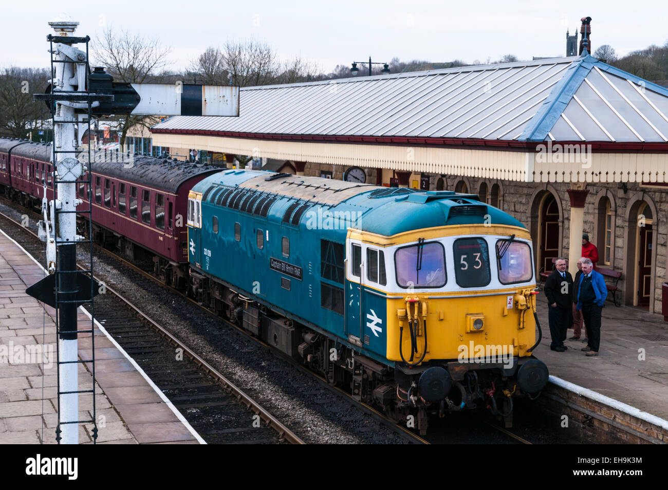 Class 33 diesel loco recreating a 1970s and 1980s railway scene at ...