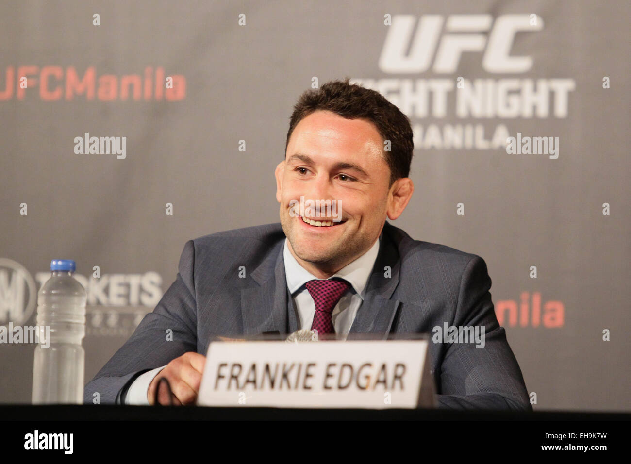 Pasay City, Philippines. 10th March, 2015. Frankie Edgar smiles during ...