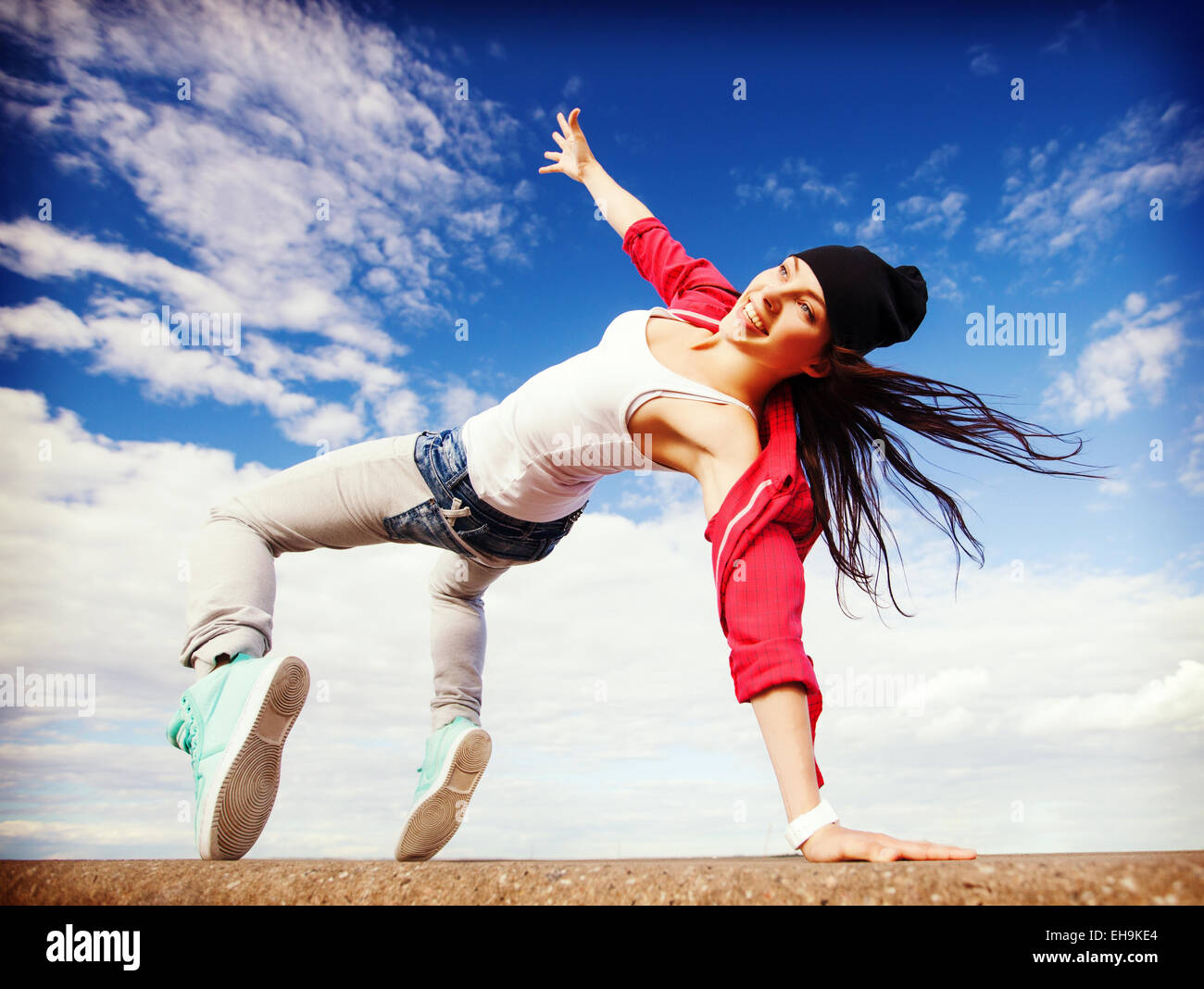 beautiful dancing girl in movement Stock Photo - Alamy