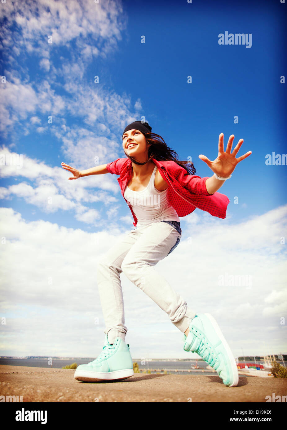 beautiful dancing girl in movement Stock Photo - Alamy