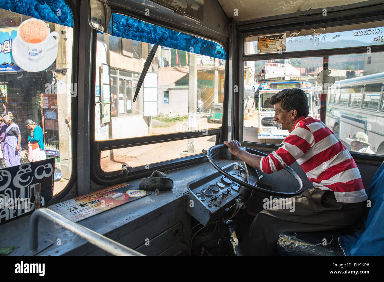 Sri Lankan bus driver, Sri Lanka, Asia Stock Photo - Alamy