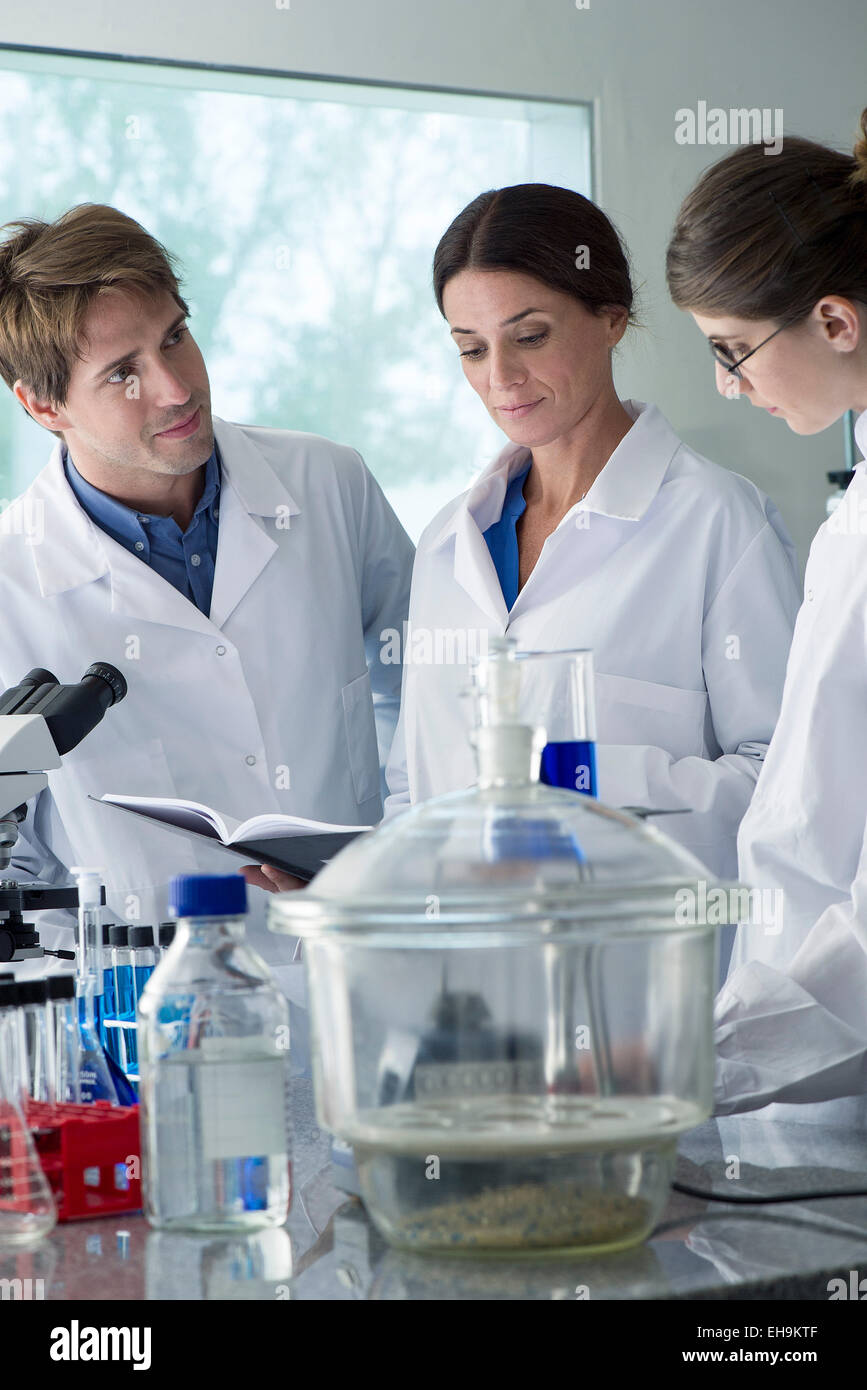 Scientists conducting experiment in laboratory Stock Photo - Alamy
