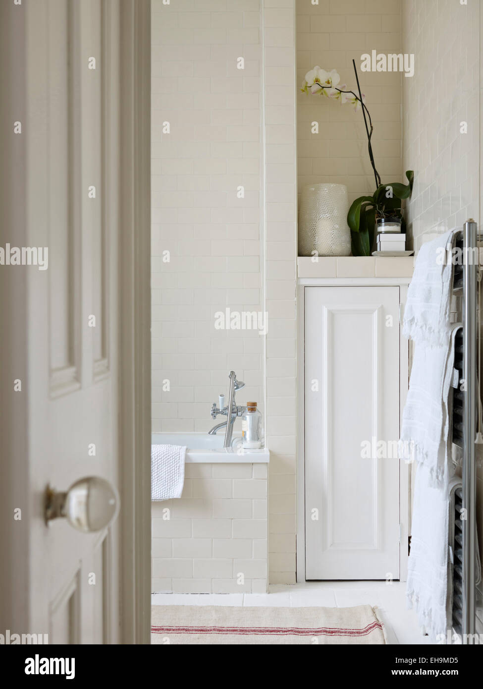 View through doorway into bathroom, residential house, Port Hall Street ...
