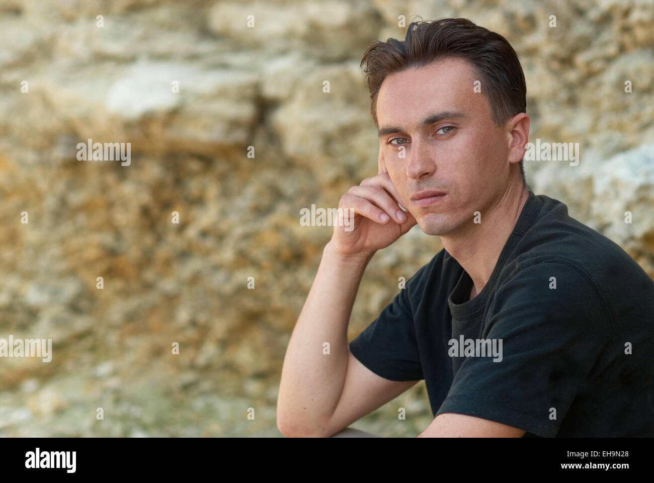 Portrait of young man with soft background Stock Photo - Alamy