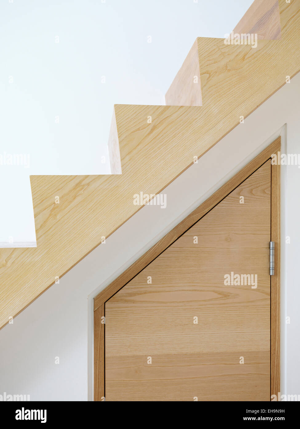 Wooden staircase detail from side view and cupboard door in Shirley ...