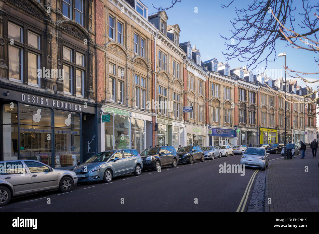 CLIFTON, BRISTOL, UK, 30 JANUARY 2015 - Georgian terraced shops in ...