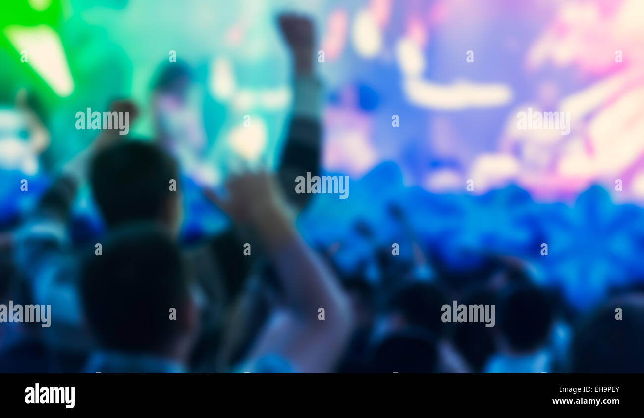 Blur background of people at the dj concert Stock Photo - Alamy