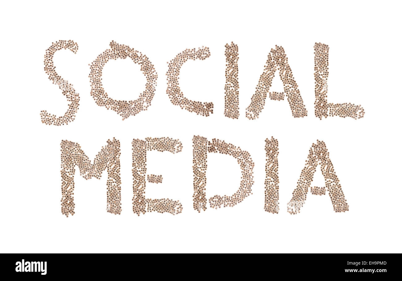 Social Media written in letters formed with wooden cubes with letters ...