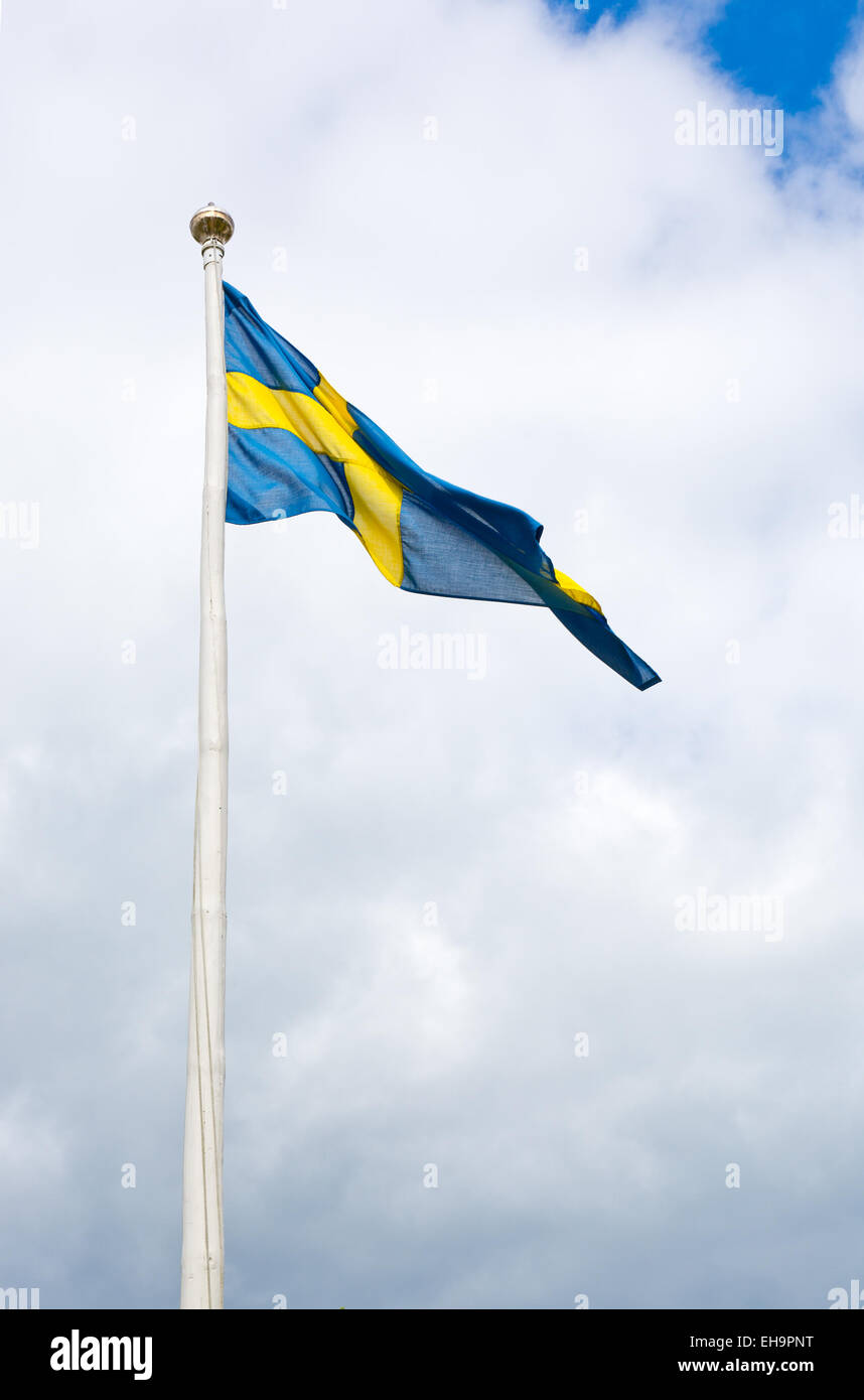 Swedish flag blue yellow cross hi-res stock photography and images - Alamy