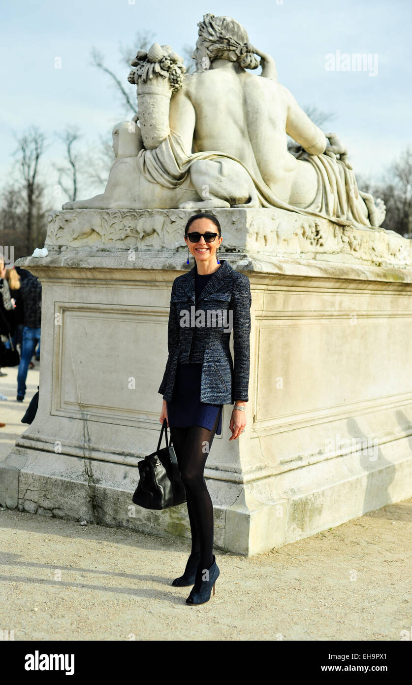 Luna de Casanova arriving at the Elie Saab runway show in Paris - March ...