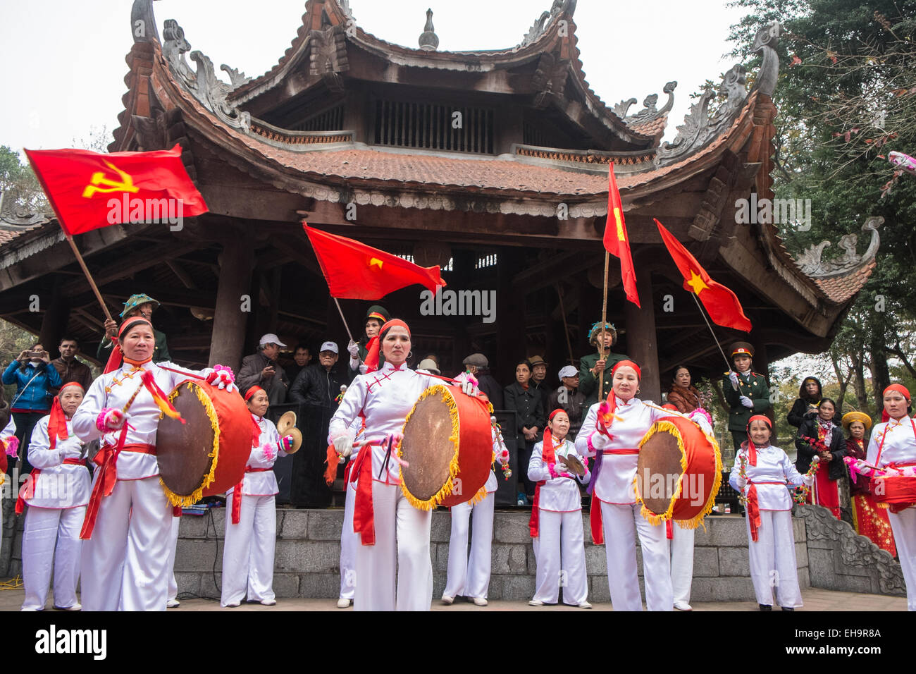 Traditional Communist songs and performance dance for new year,Tet, at ...