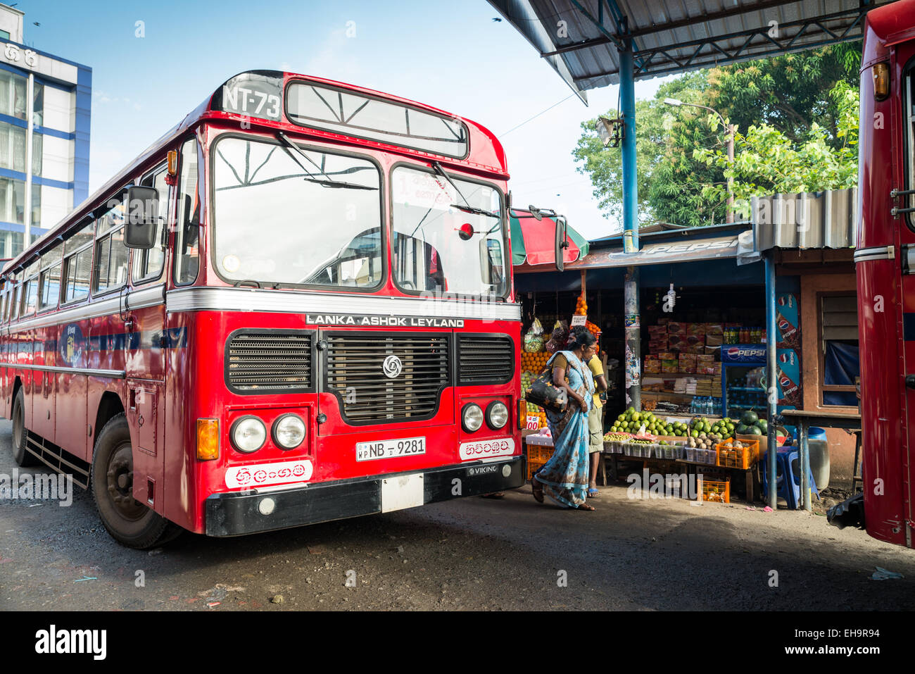 Public buses in central bus terminal in Colombo, Sri Lanka, South Asia ...