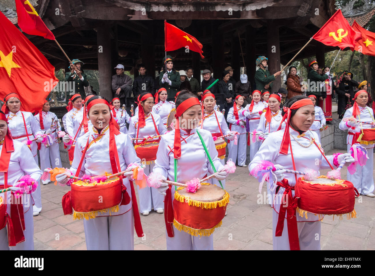 Traditional Communist songs and performance dance for new year,Tet, at ...