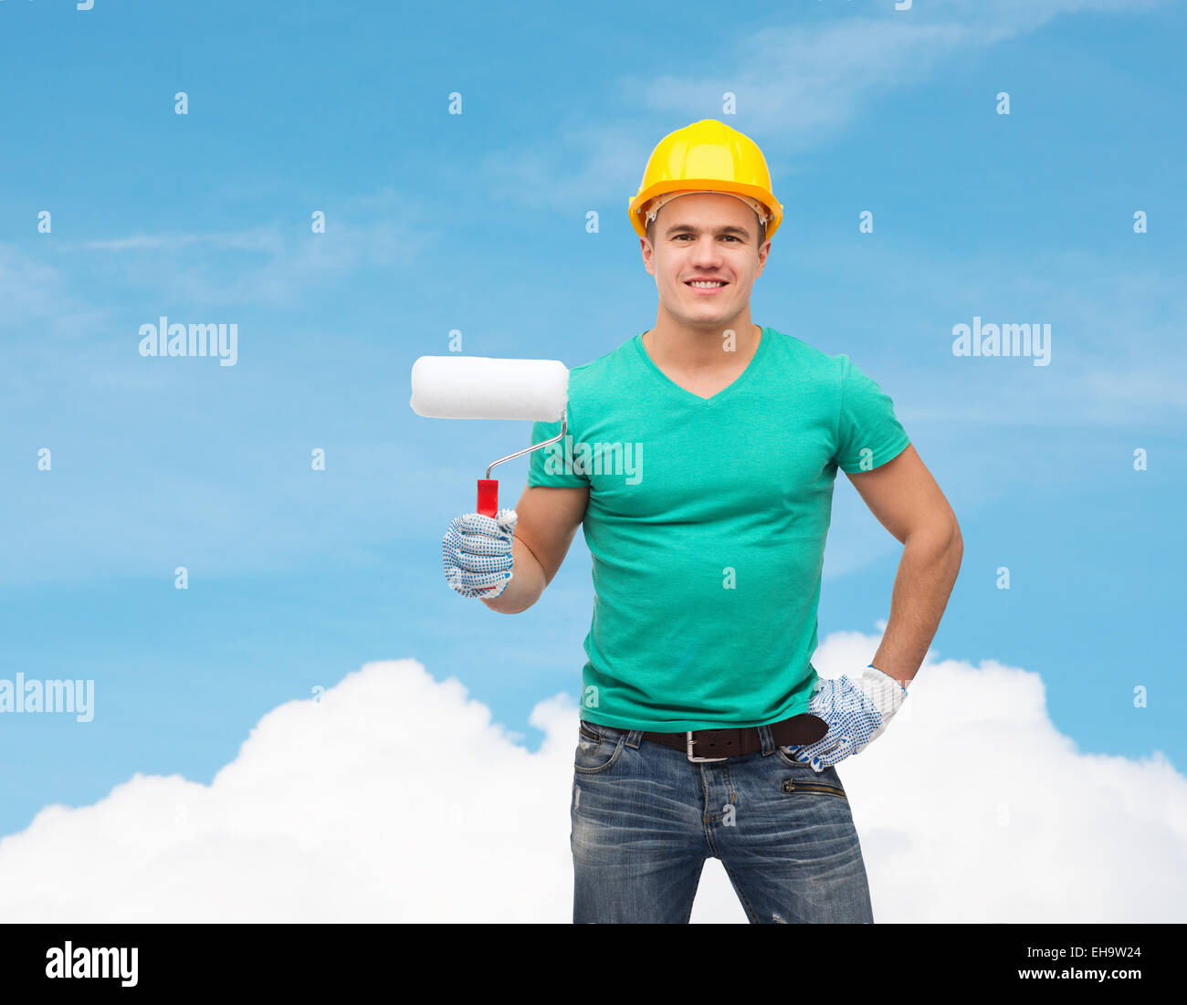 Safety gloves paint roller hi-res stock photography and images - Alamy