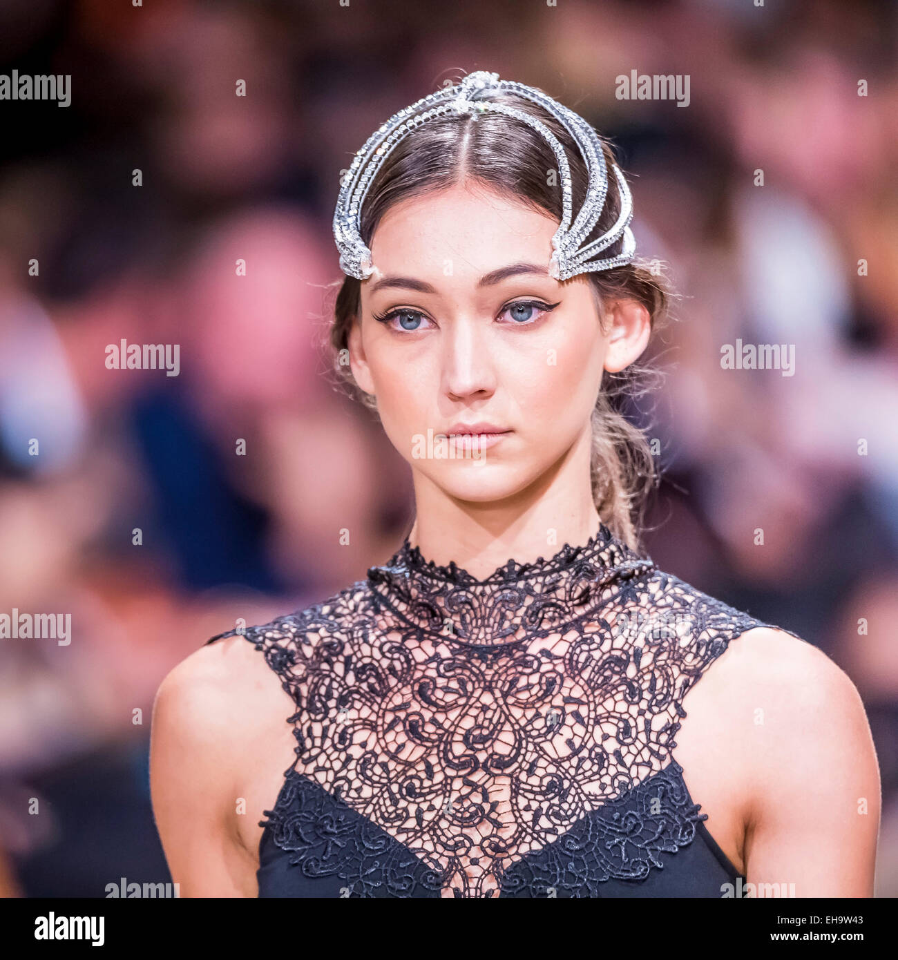Sydney, Australia. 10th March, 2015. Milliner Viktoria Novak showcased ...