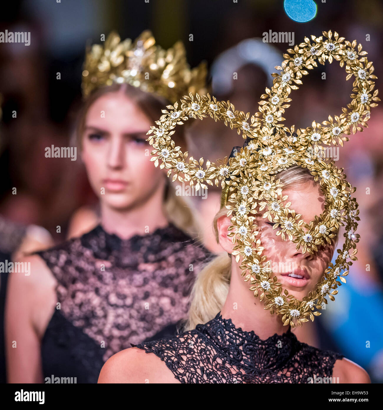 Sydney, Australia. 10th March, 2015. Milliner Viktoria Novak showcased ...