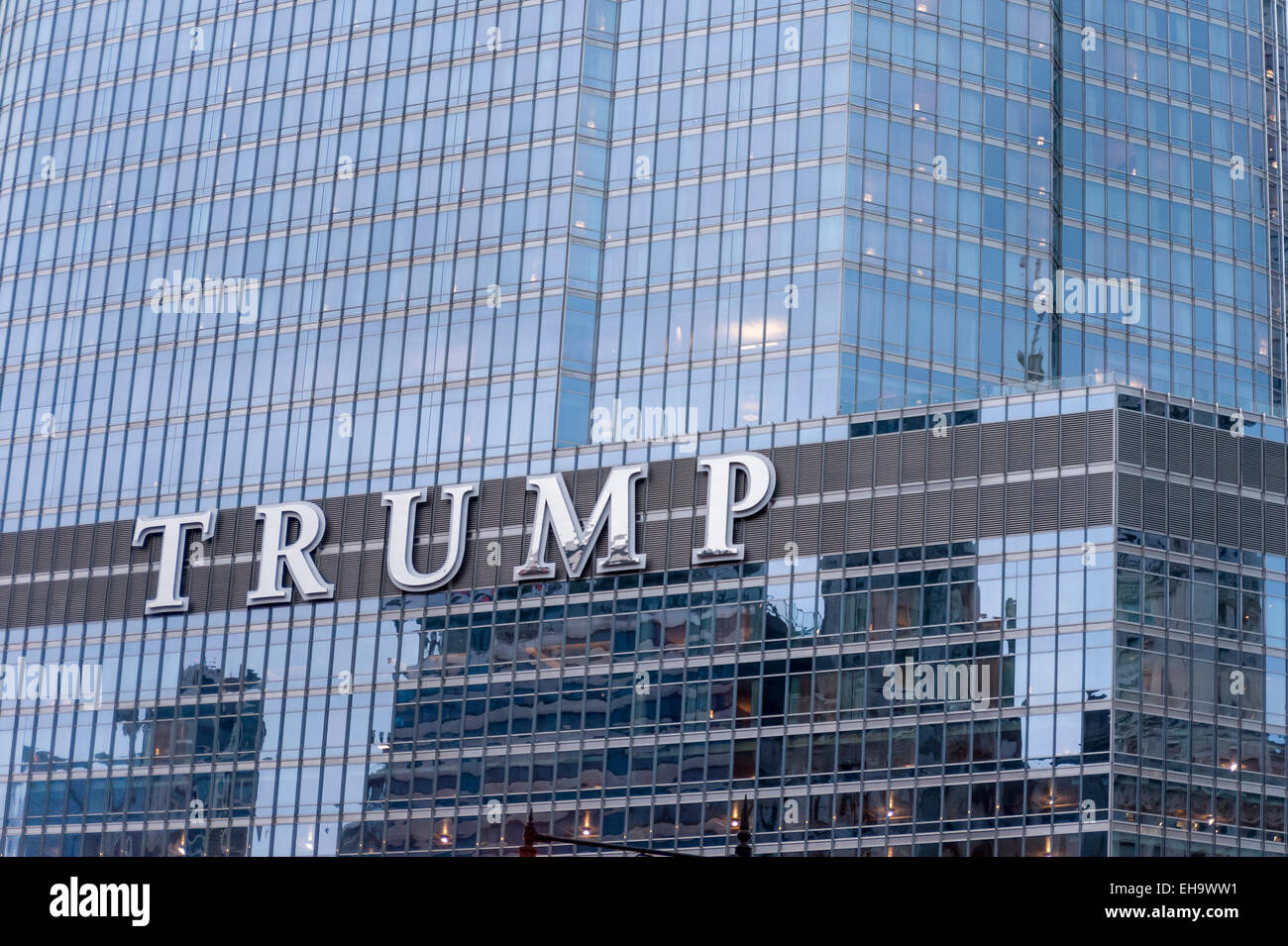 Chicago, USA. The controversial sign on "Trump International Hotel and ...