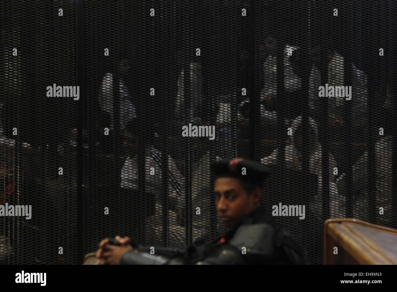 Cairo, Egypt. 10th Mar, 2015. Suspects in the 'Port Said Massacre' case ...