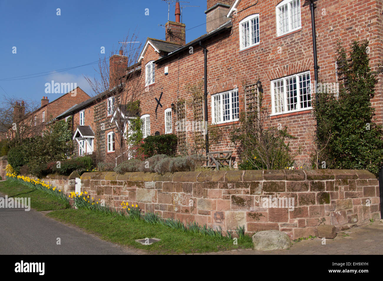 Village of Churton, Cheshire, England. Picturesque spring view of ...