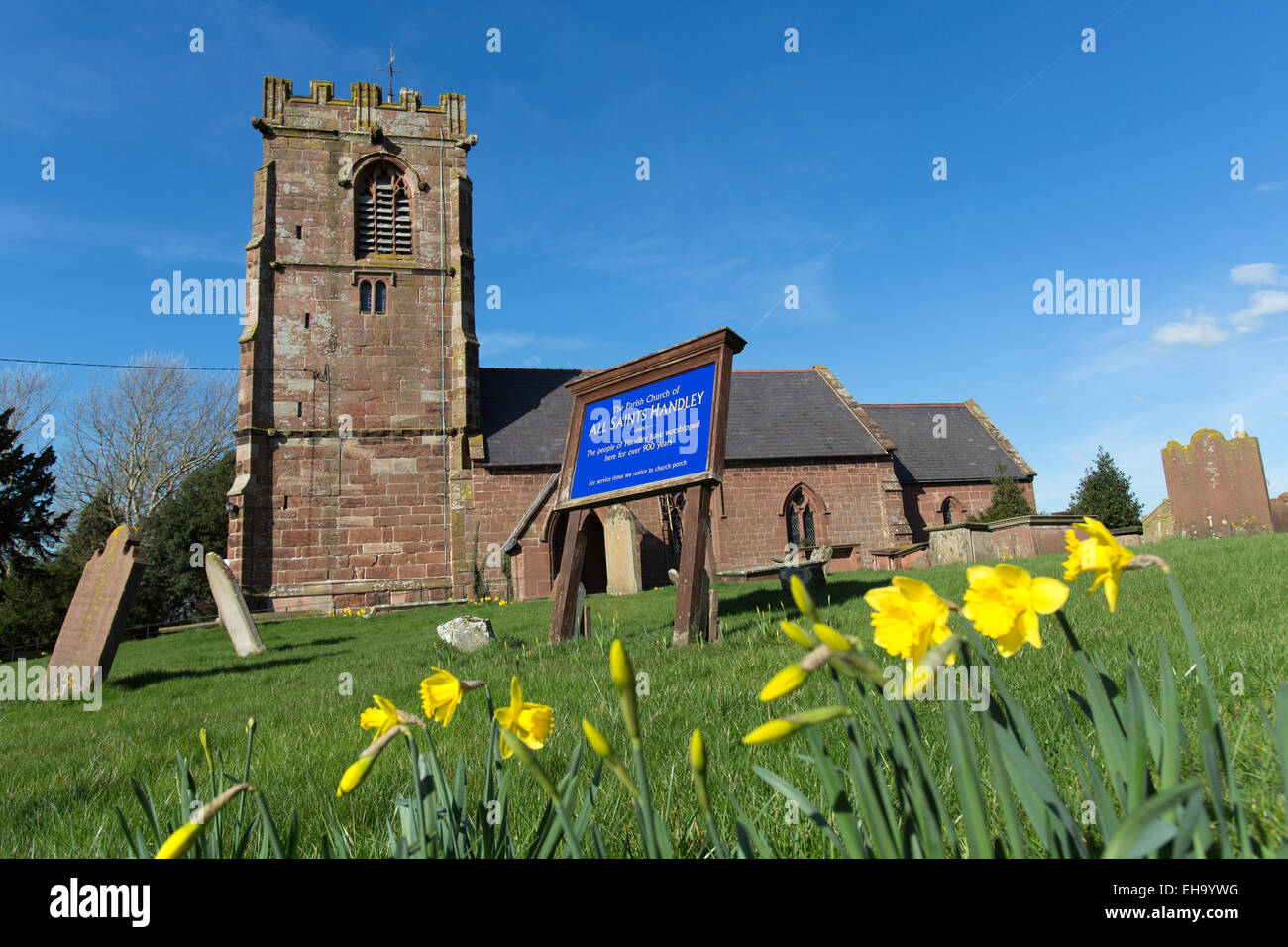 Village of Handley, England. Picturesque spring view of Handley’s All ...