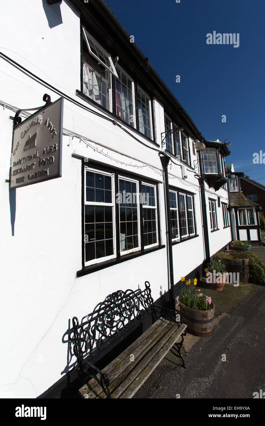 Village of Handley, England. Spring view of Handley’s Calveley Arms ...