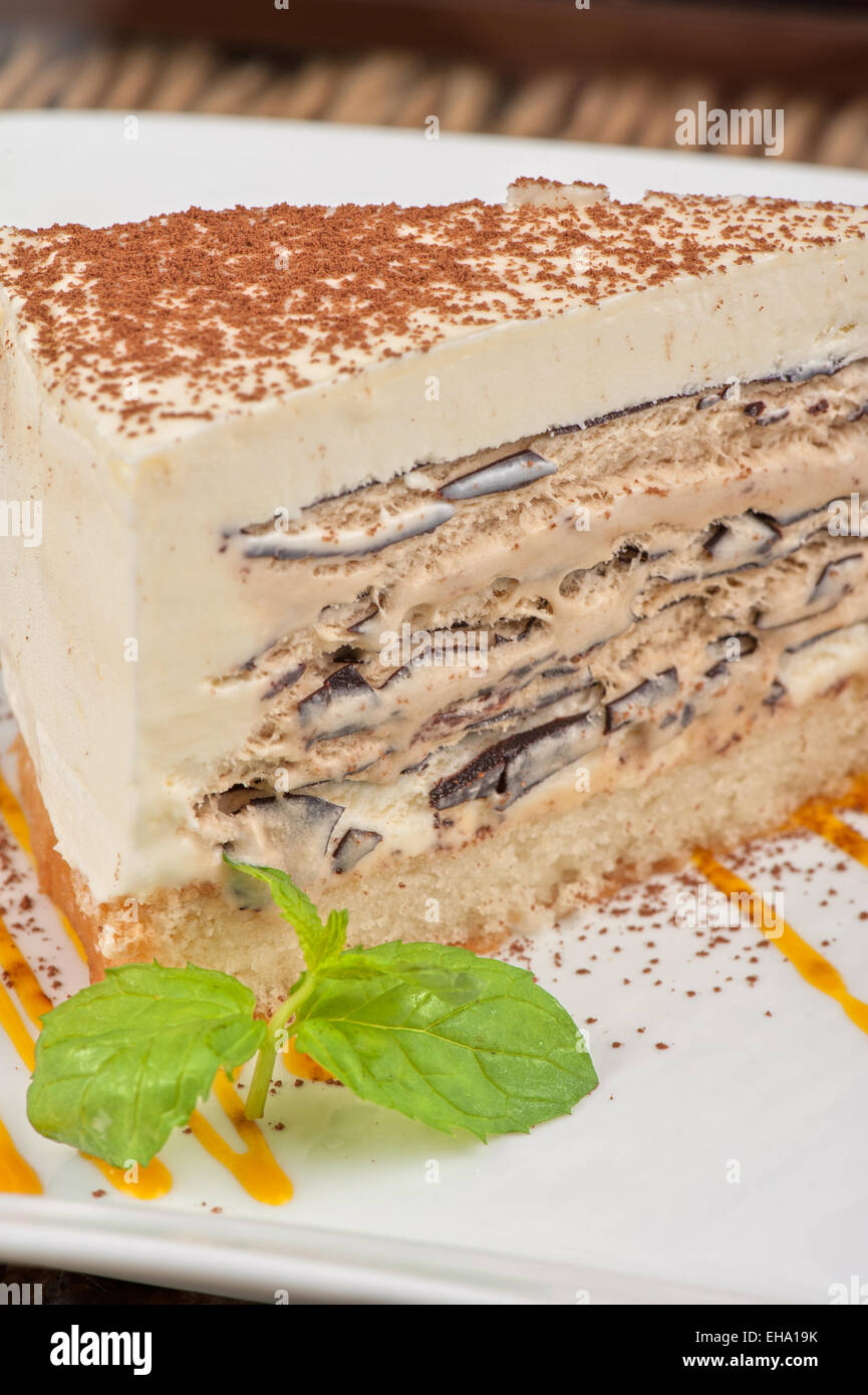 chocolate cake with jam ice cream Stock Photo - Alamy