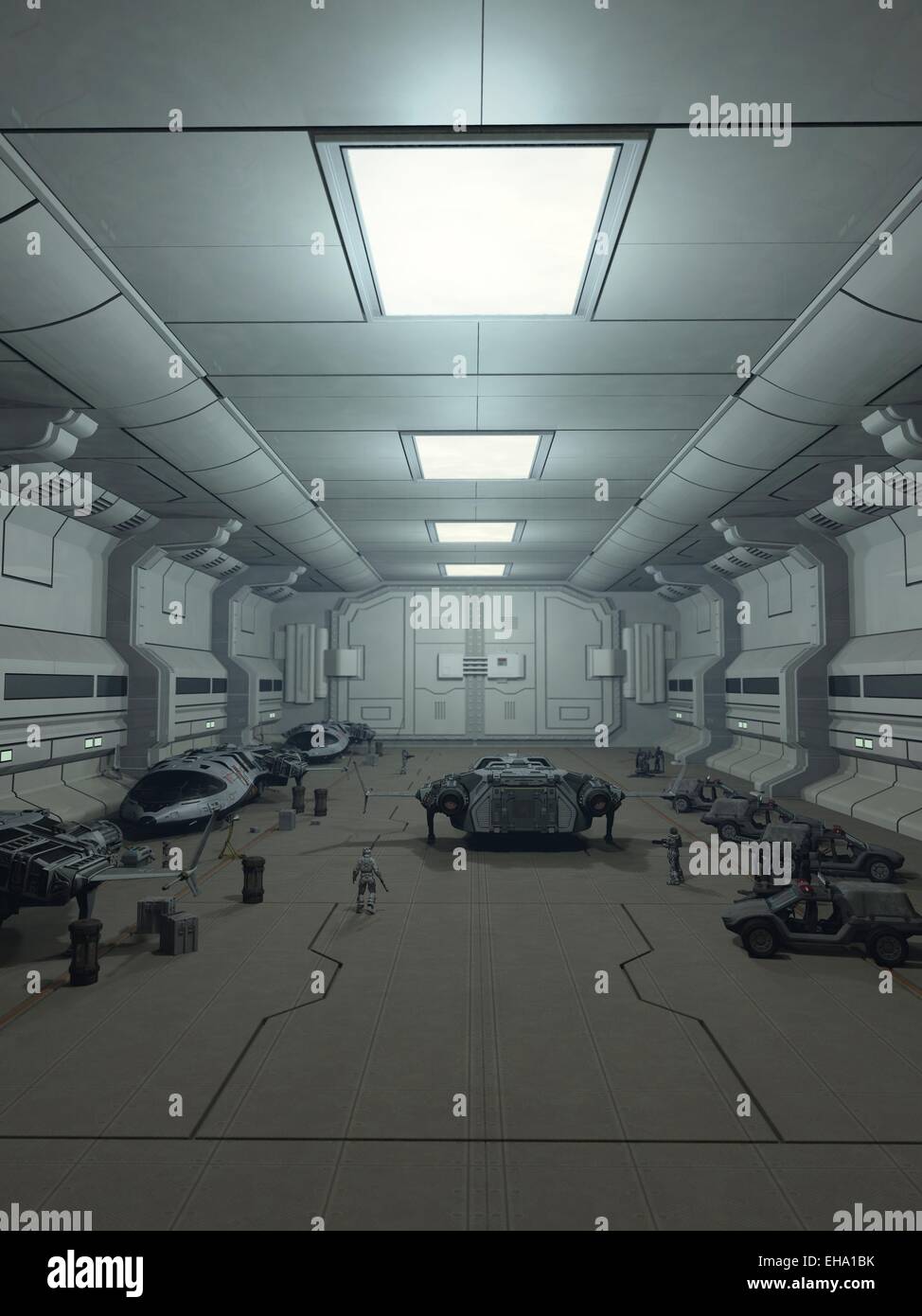 Space Station Hanger Deck Stock Photo - Alamy