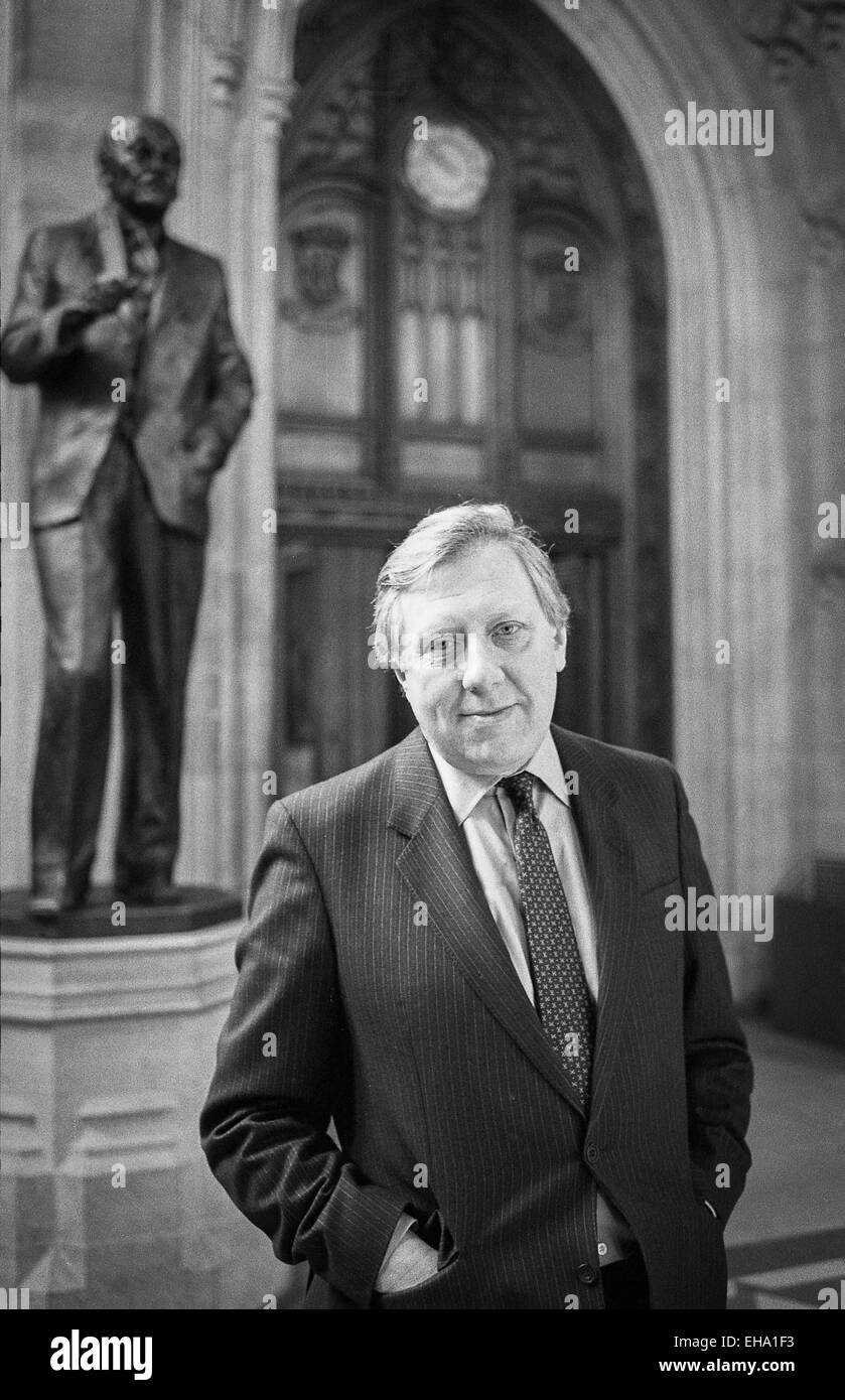 Roy Hattersley Labour MP at the Houses of Parliament posing for camera ...