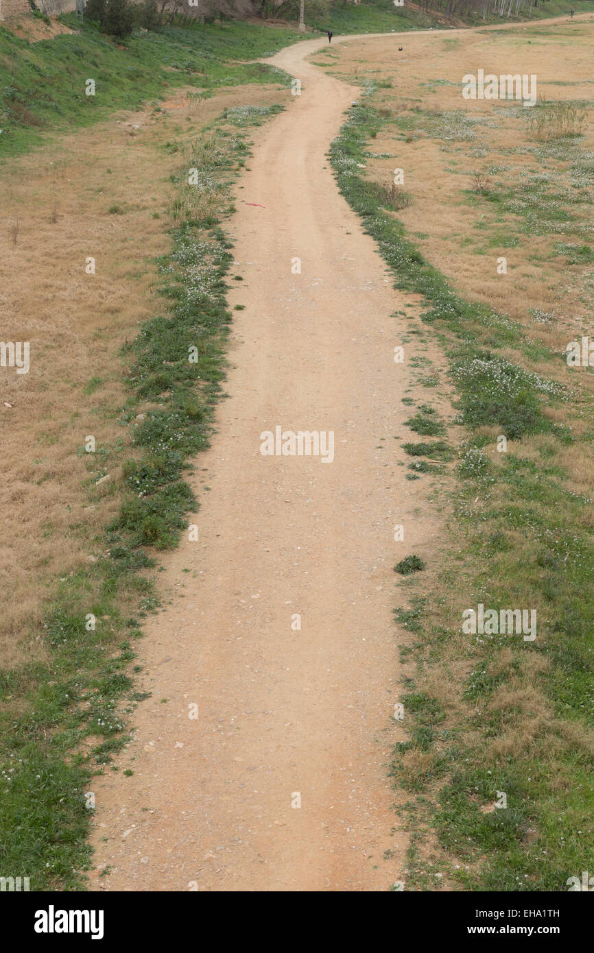 Path running through a field Stock Photo - Alamy
