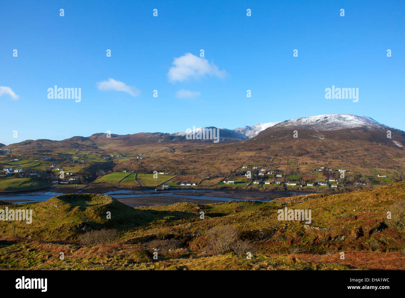 Ringfort overlooking Teelin Bay, near Carrick, Donegal, Ireland Stock ...