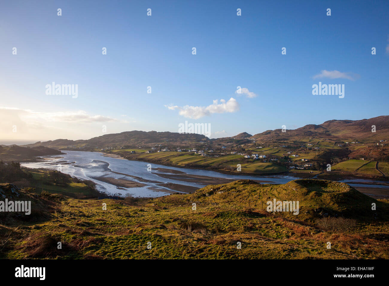 Ringfort overlooking Teelin Bay, near Carrick, Donegal, Ireland Stock ...
