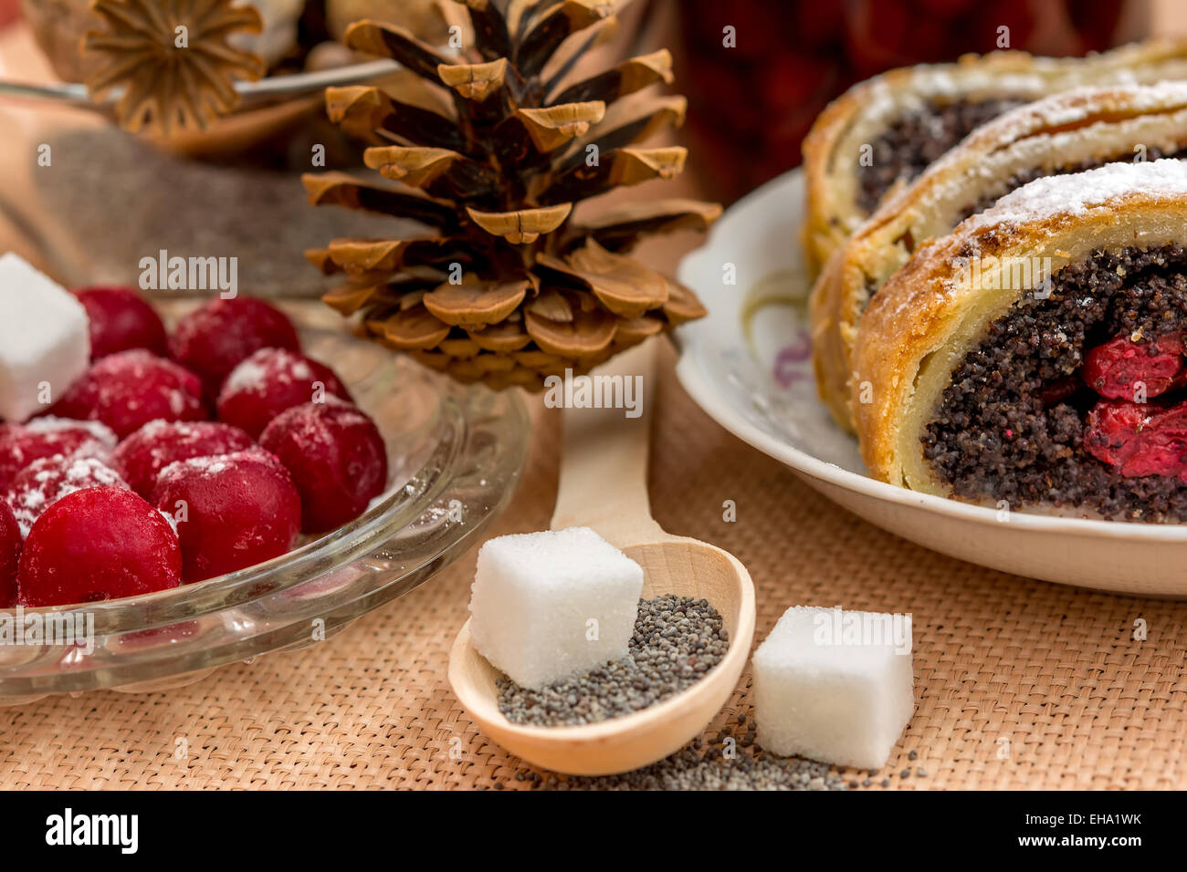 Cherry strudel with poppy hi-res stock photography and images - Alamy