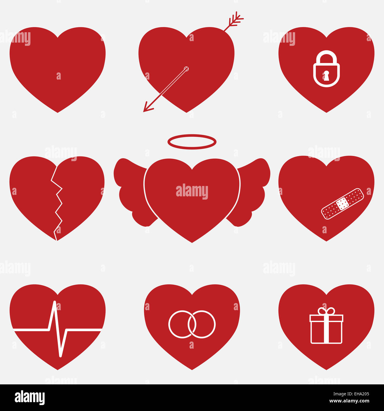 Set Of Hearts Stock Photo - Alamy