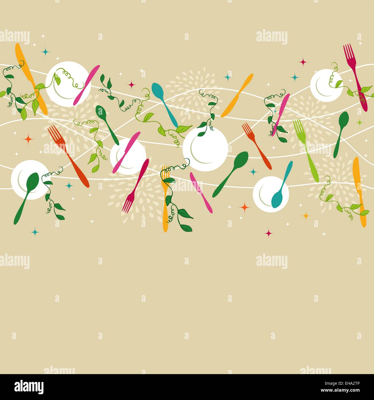 Gourmet food seamless pattern concept illustration with colorful ...