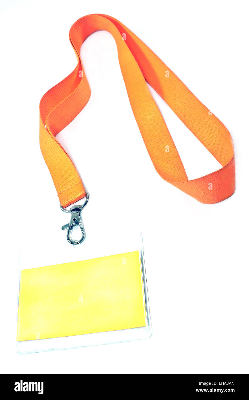 Blank ID card tag isolated on white Stock Photo - Alamy